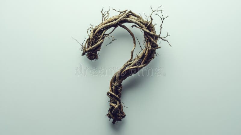 Tree-branch Question Mark on Gray Background, Symbolizing Nature S ...