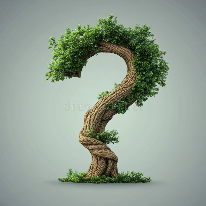 Tree-branch Question Mark on Gray Background, Symbolizing Nature S ...