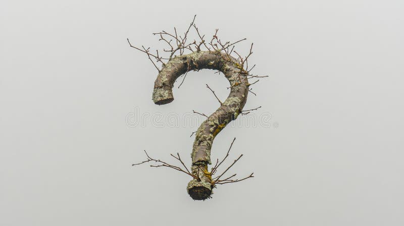 Tree-branch Question Mark on Gray Background, Symbolizing Nature S ...