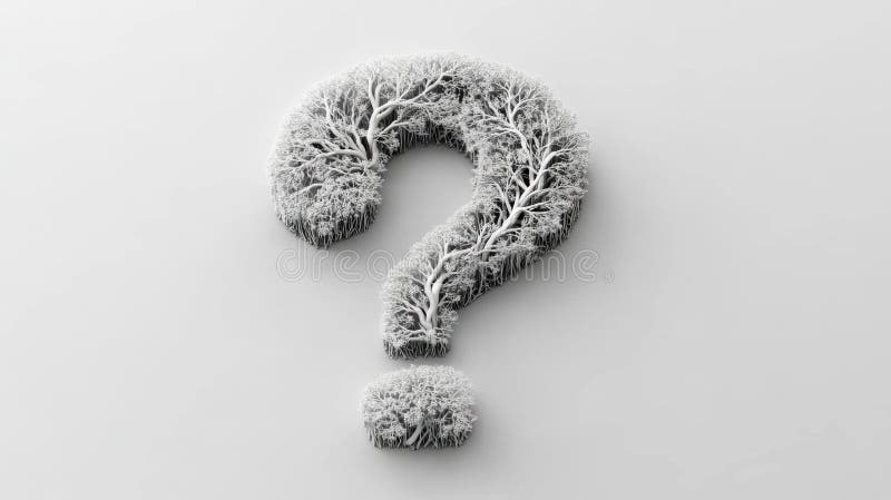 Tree-branch Question Mark on Gray Background, Symbolizing Nature S ...