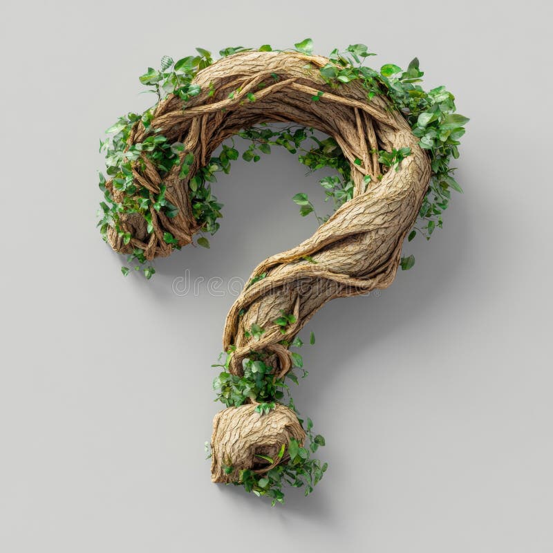 Tree-branch Question Mark on Gray Background, Symbolizing Nature S ...