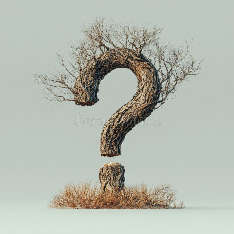 Tree-branch Question Mark on Gray Background, Symbolizing Nature S ...