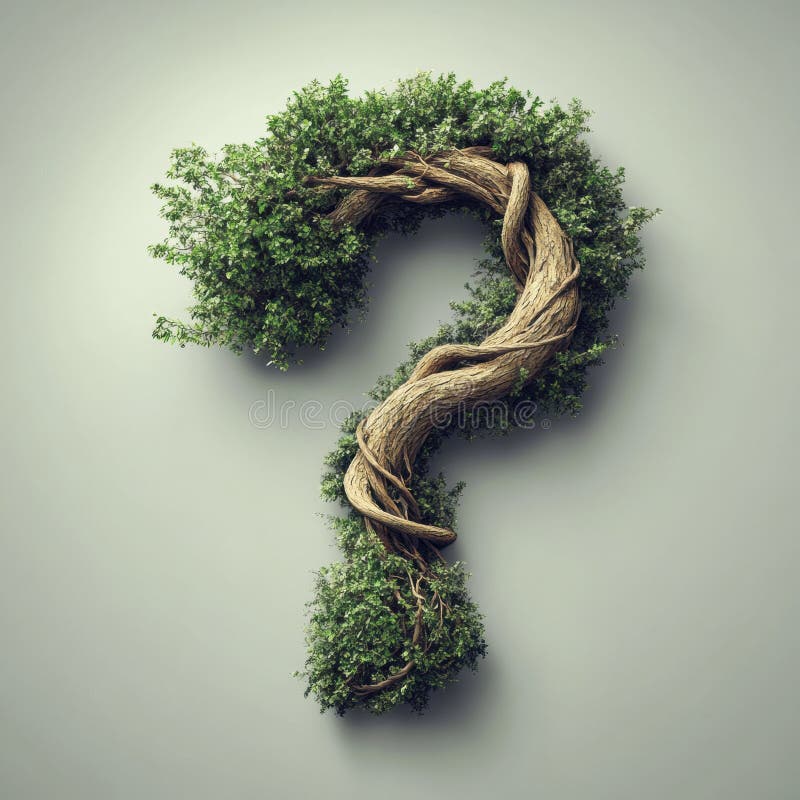 Tree-branch Question Mark on Gray Background, Symbolizing Nature S ...