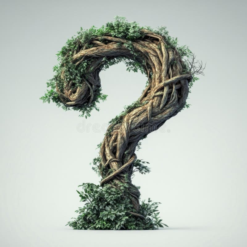Tree-branch Question Mark on Gray Background, Symbolizing Nature S ...