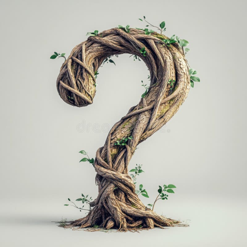Tree-branch Question Mark on Gray Background, Symbolizing Nature S ...