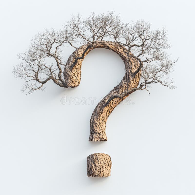 Tree-branch Question Mark on Gray Background, Symbolizing Nature S ...