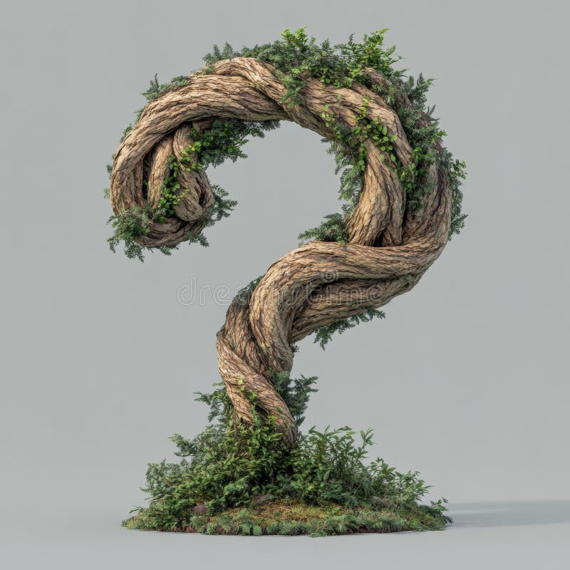 Tree-branch Question Mark on Gray Background, Symbolizing Nature S ...