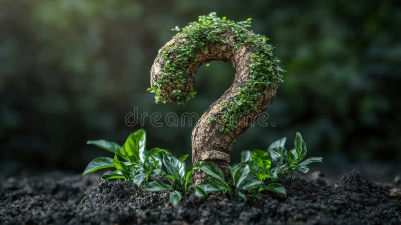 Tree-branch Question Mark on Gray Background, Symbolizing Nature S ...