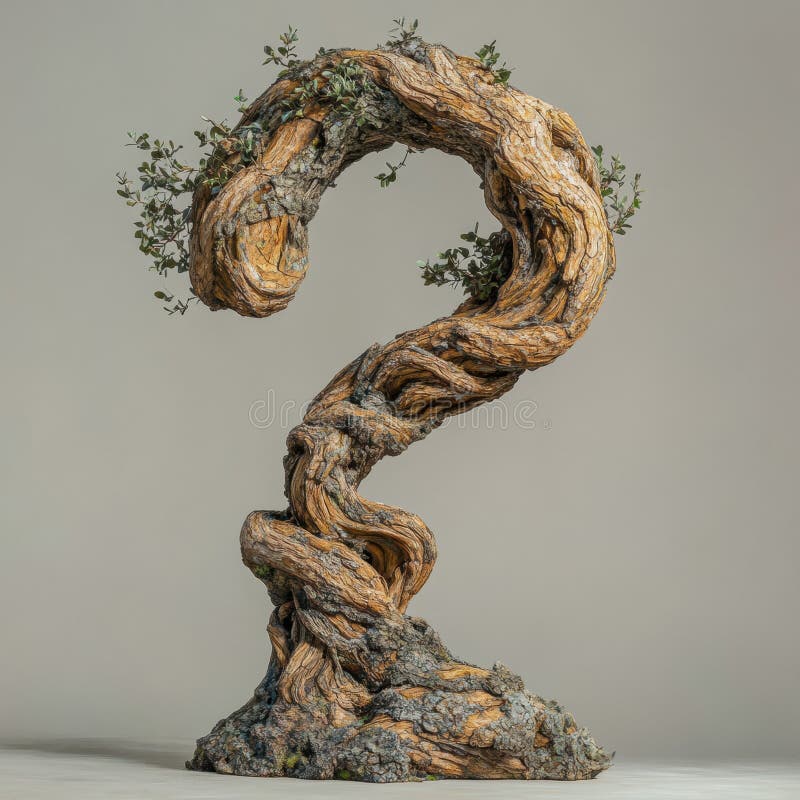 Tree-branch Question Mark on Gray Background, Symbolizing Nature S ...