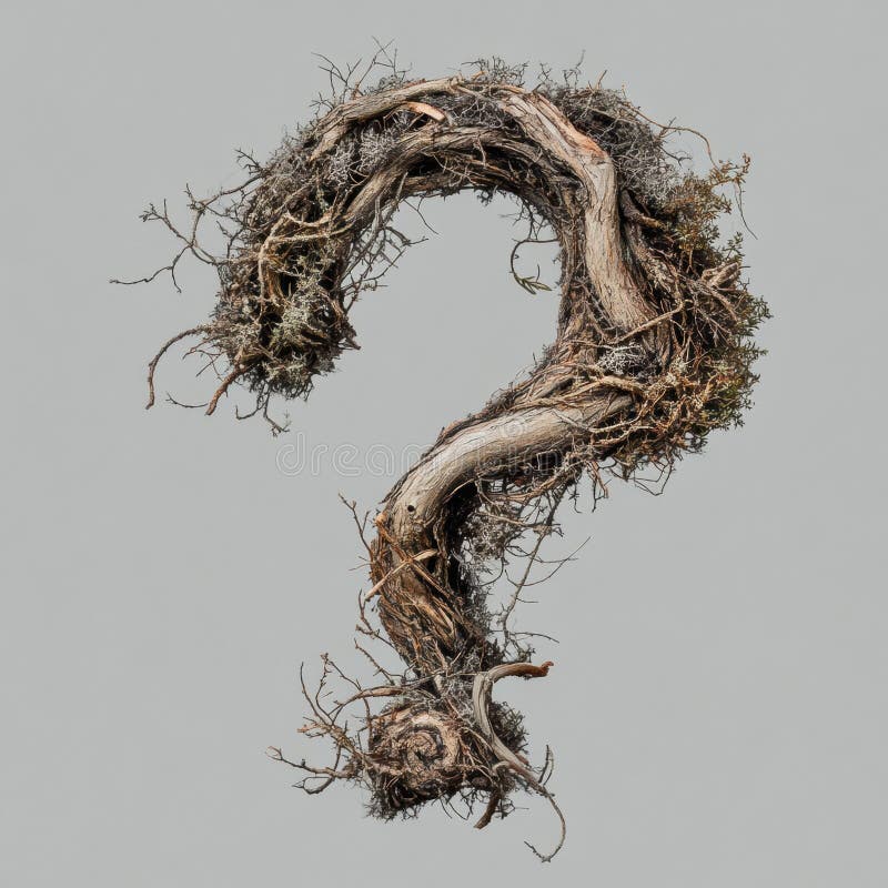 Tree-branch Question Mark on Gray Background, Symbolizing Nature S ...