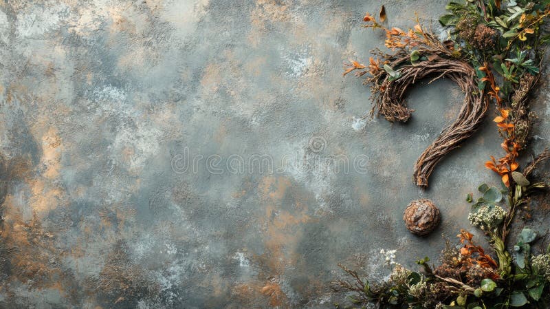 Tree-branch Question Mark on Gray Background, Symbolizing Nature S ...