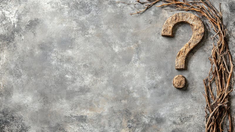 Tree-branch Question Mark on Gray Background, Symbolizing Nature S ...