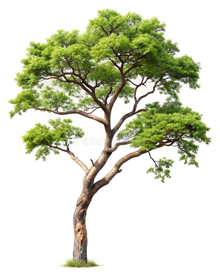 Tree Branch Side View on White Background Stock Illustration ...