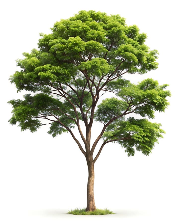 Tree Branch Side View on White Background Stock Illustration ...