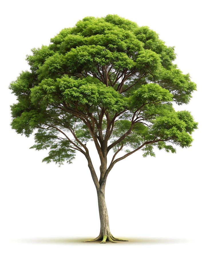 Tree Branch Side View on White Background Stock Illustration ...