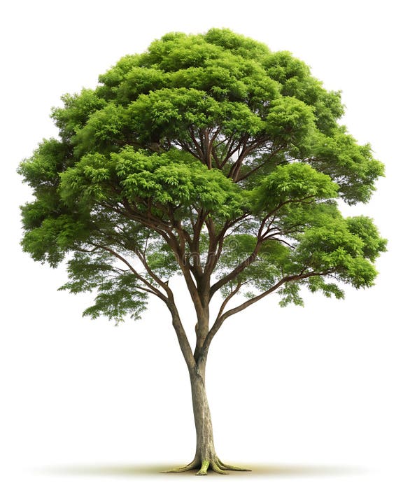 Tree Branch Side View on White Background Stock Illustration ...