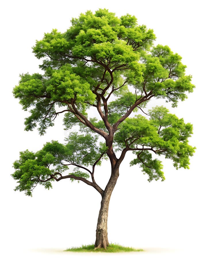 Tree Branch Side View on White Background Stock Illustration ...