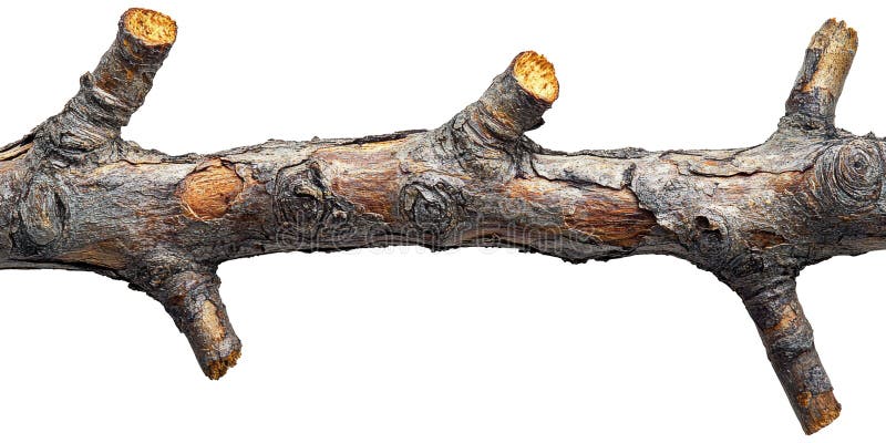 Tree Branch with Small Offshoots Isolated on Transparent Background ...