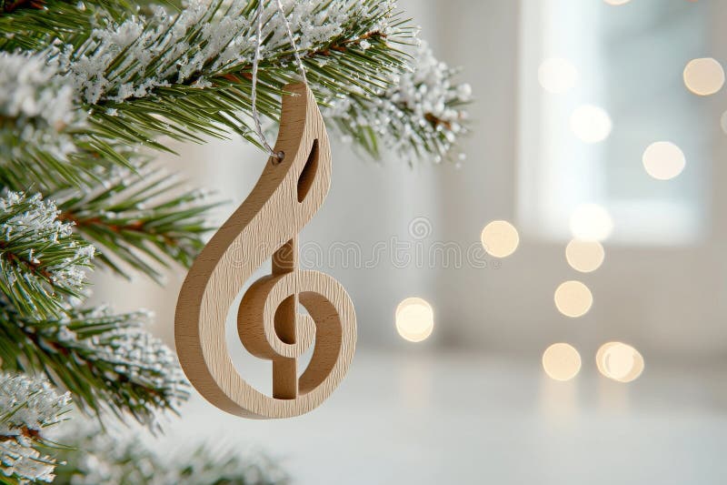 Tree Branch with Wooden Note Against Blurred Lights, Text Space. Stock ...