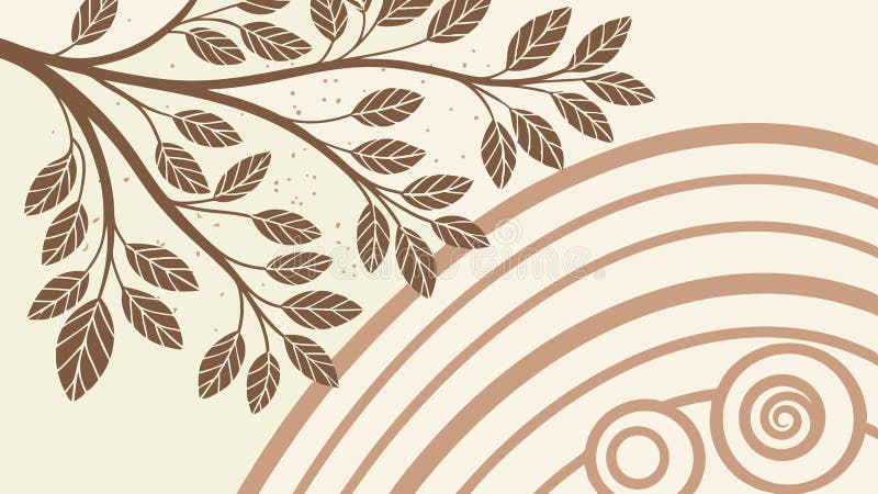 Tree Branches with Abstract Wavy Line Pattern Vector, Vector Design ...