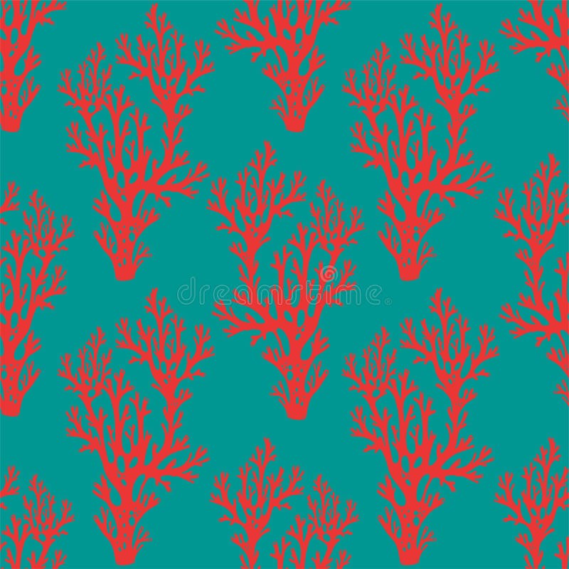 Tree Branches or Coral Algae Doodle Linear Seamless Pattern. Stock ...