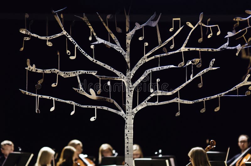 A Tree with Branches Made of Musical Notes Growing in the Middle of a ...