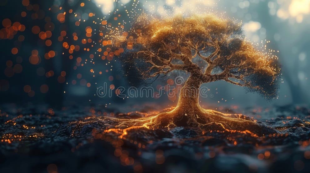 A Tree with Branches Made of Triangles and Roots Made of Squares ...