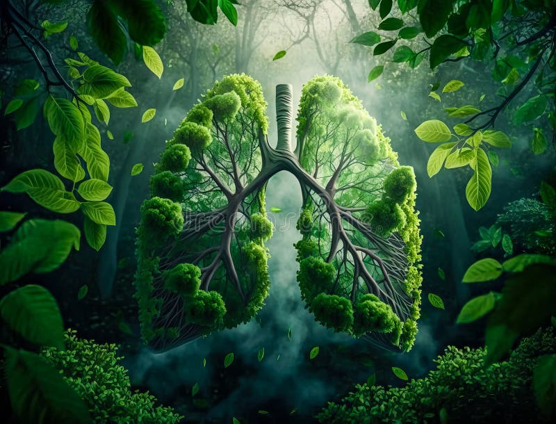 Tree Branches Shaped Like Human Lungs, Forest Protection Ecology ...