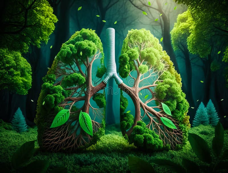 Tree Branches Shaped Like Human Lungs, Forest Protection Ecology ...