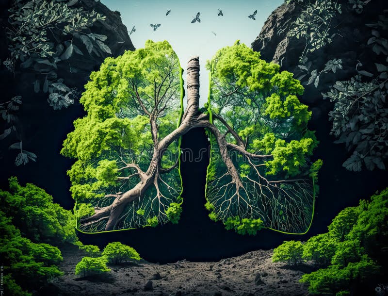 Tree Branches Shaped Like Human Lungs, Forest Protection Ecology ...