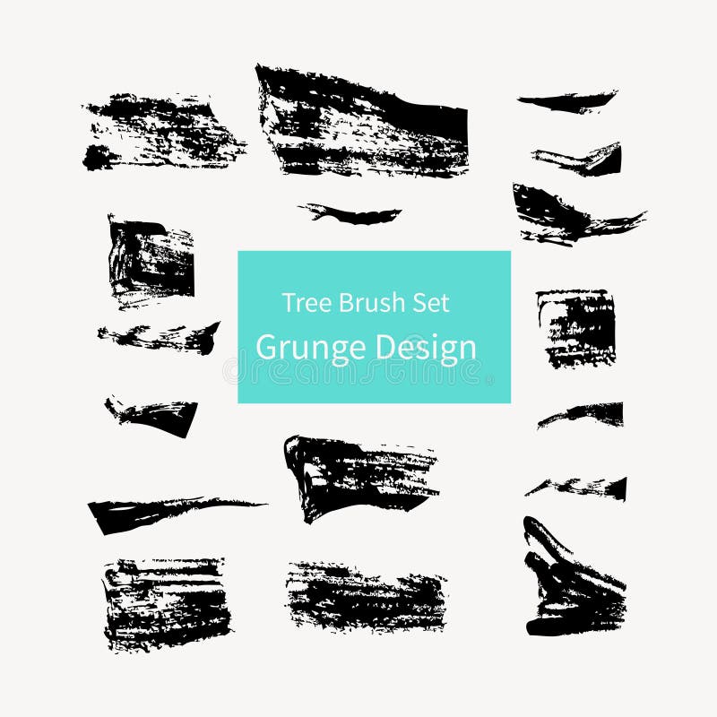 Tree brush set stock vector. Illustration of paintbrush - 74767785