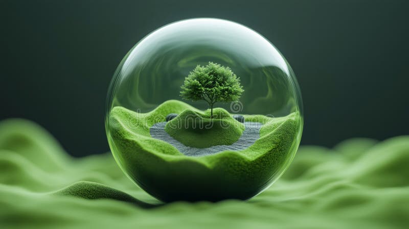 Tree in Bubble Landscape for Sustainable Nature Stock Image - Image of ...