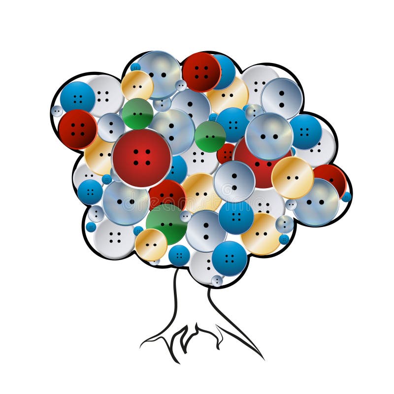 The tree of buttons stock vector. Illustration of nature - 62061263