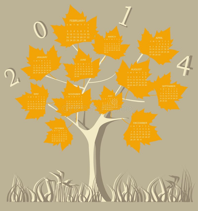 Calendar, New Year 2013, 2014, 2015, 2016 Stock Vector - Illustration ...