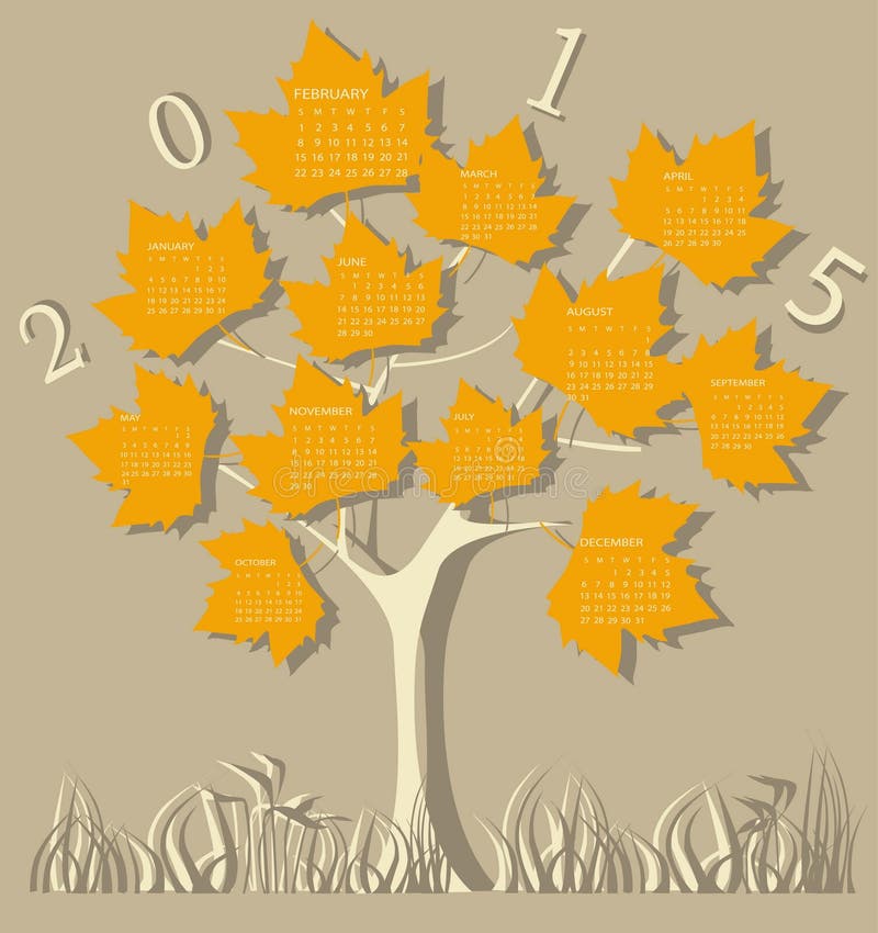 Calendar for 2015 year stock vector. Illustration of august - 42391136