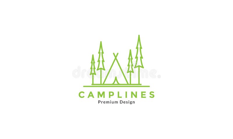 Tree with Camp Line Outdoor Logo Vector Icon Symbol Graphic Design ...
