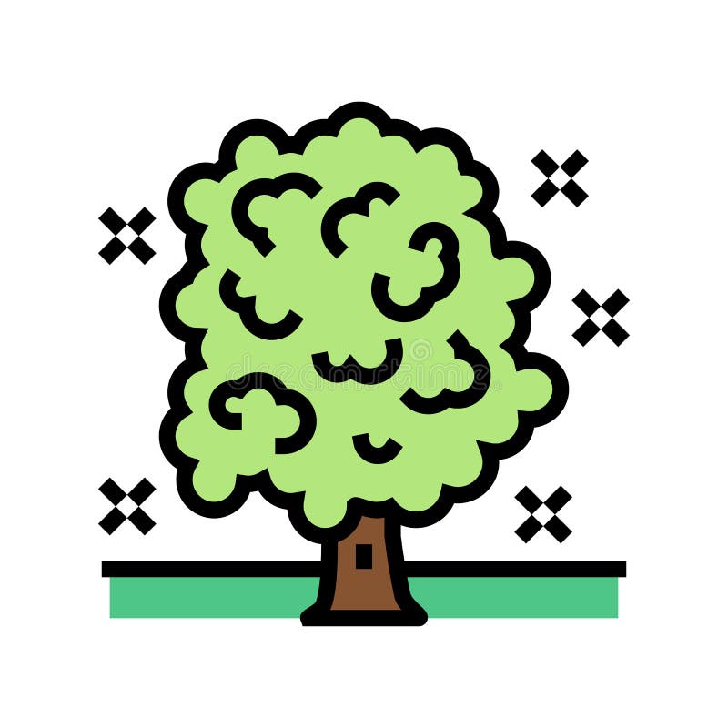 Tree Care Services Color Icon Vector Illustration Stock Vector ...
