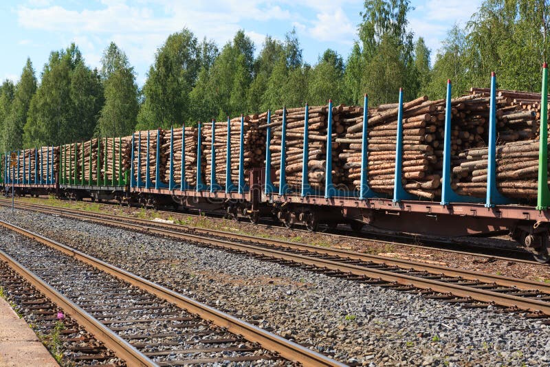 Tree cargo in train stock image. Image of station, trees - 136076629
