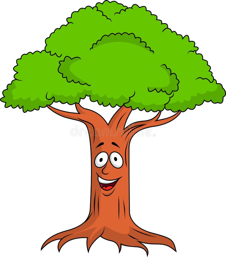 Cartoon tree character stock vector. Illustration of fairytale - 10015282