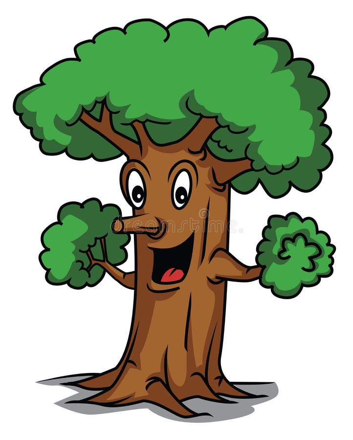 Cartoon tree character stock vector. Illustration of fairytale - 10015282