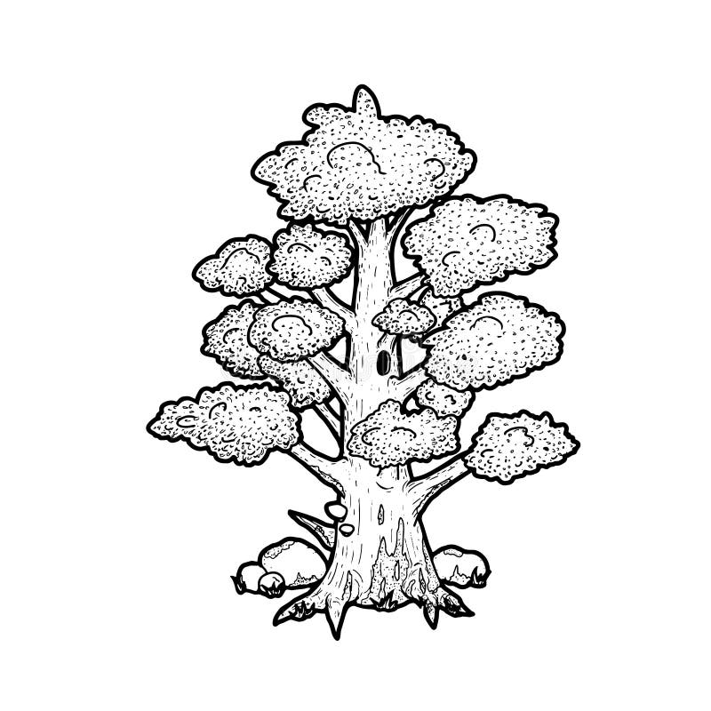 Tree stock vector. Illustration of sketch, wood, line - 85474918