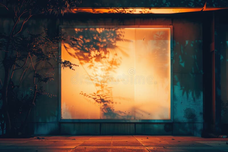A Tree Casts Its Shadow on a Wall Stock Image - Image of tree, outdoor ...