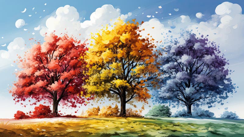 Tree changing color stock image. Image of forest, outdoors - 321966213