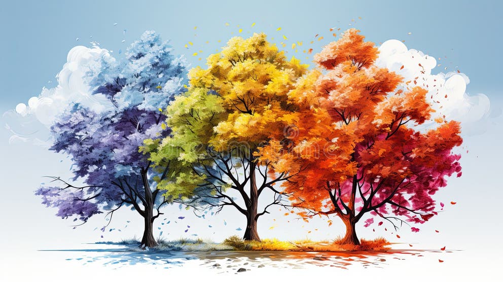 Tree changing color stock image. Image of leaf, backgrounds - 319936467