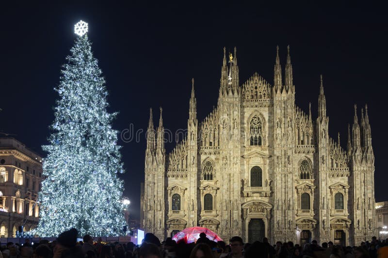 The Christmas Tree in Milano Duomo Cathedral Square 2024 Stock Image ...
