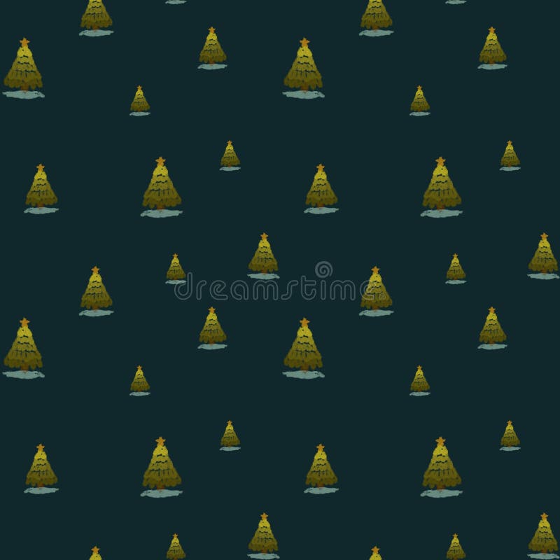 Tree Christmas New Year Blue Simple Pattern Stock Illustration ...