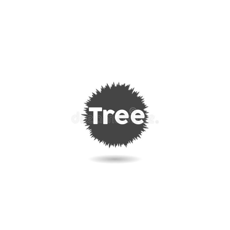 Tree Circle Logo with Shadow Stock Illustration - Illustration of vecto ...