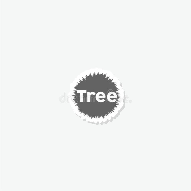 Tree Circle Logo Sticker Isolated on Gray Background Stock Vector ...