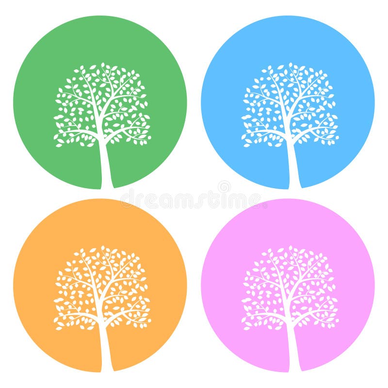 Tree in Circle. Organic Concept. Vector Illustration Stock Vector ...