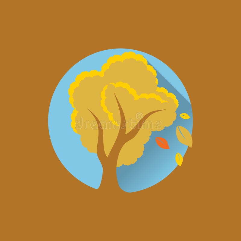 Tree in circle stock vector. Illustration of circle, autumn - 61787606